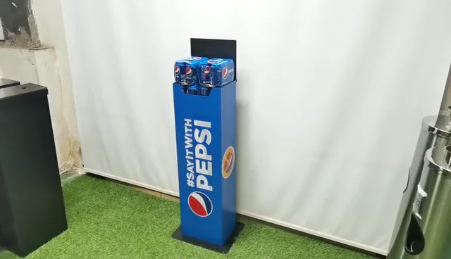 2 Rows Beer Auto-lift Display Rack Drink Automatic Rising-lowering ...