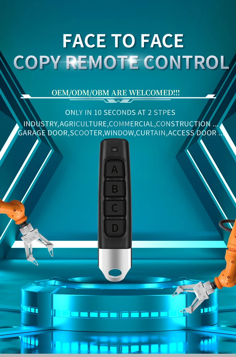 Universal Remote Face to Face Copy Wireless Duplicator 4 Buttons