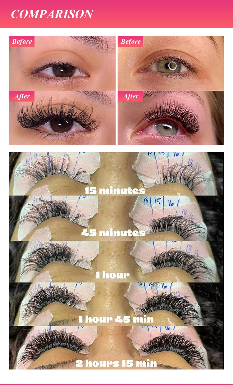 Siberian Mink Matte Lashes Trays 22mm Cashmere Eyelash Extensions Individual Mink Silk Eyelash ...