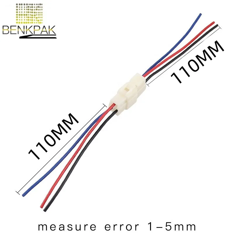 3P 3 Pin Electrical 6.3mm Connector Kits Male & Female Socket Plug for ...