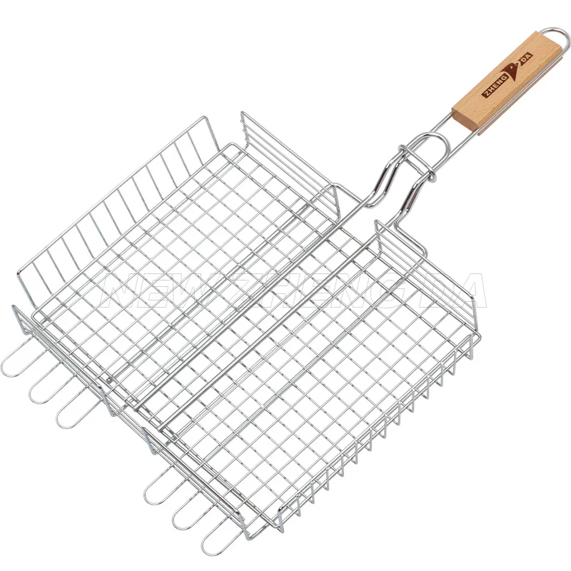 Folding Portable Fish Vegetables Shrimp Grille Wire Mesh Rotisserie ...