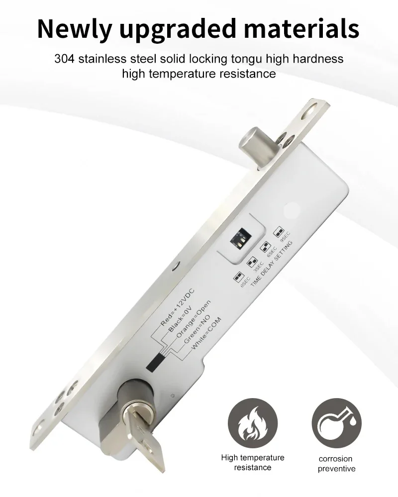 Stainless Steel With Mechanical Key Emergency Unlock Electric Plug Lock ...