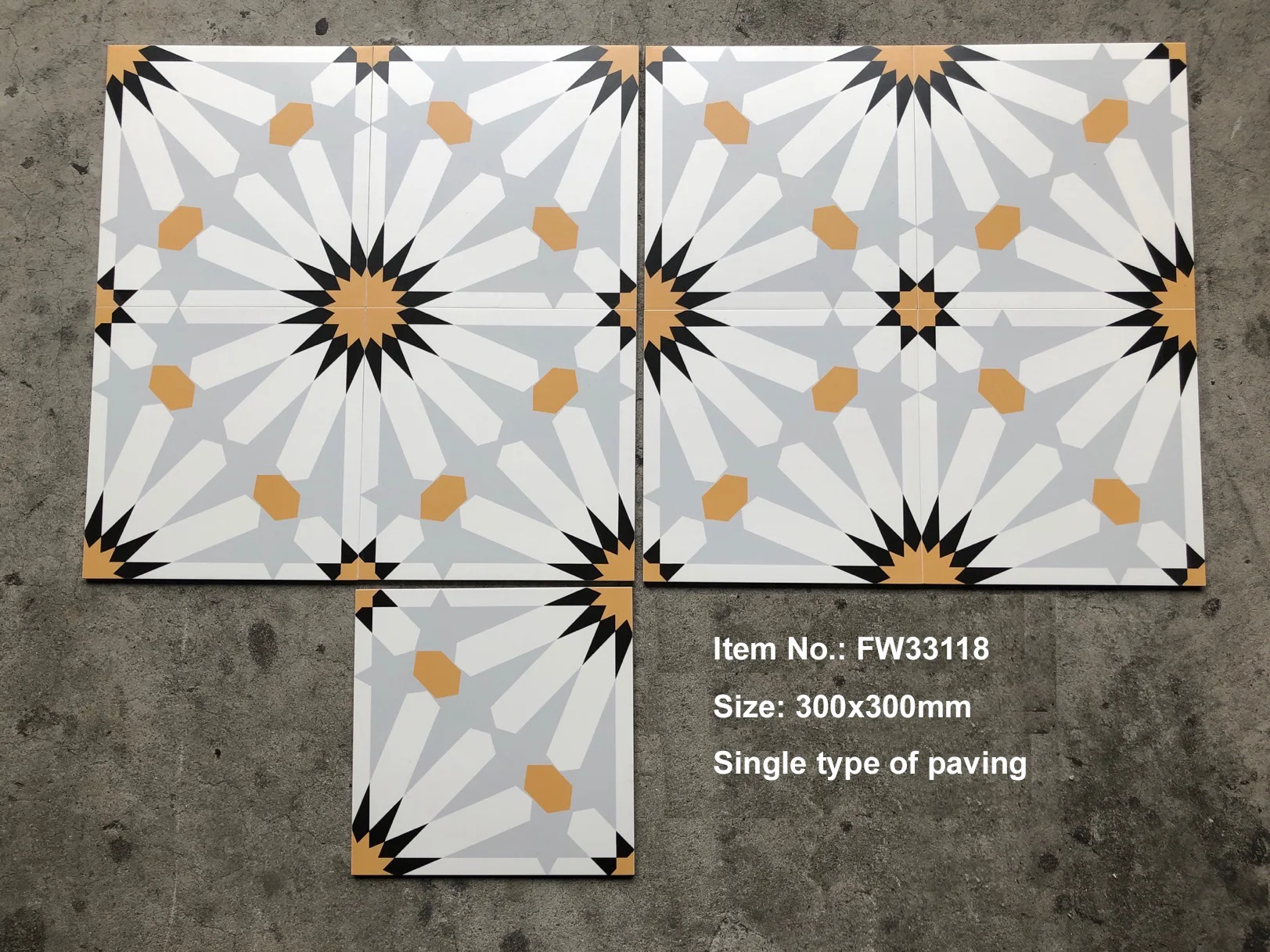 300x300mm Rustic Non-Slip Ceramic Floor Tiles for Kitchen & Bathroom ODM