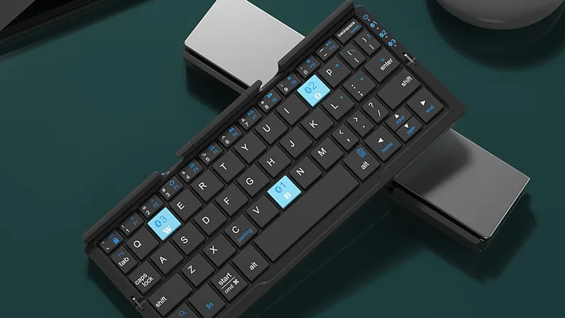 Mini Foldable Bluetooth Wireless Keyboard Rechargeable Standby Time 100 ...
