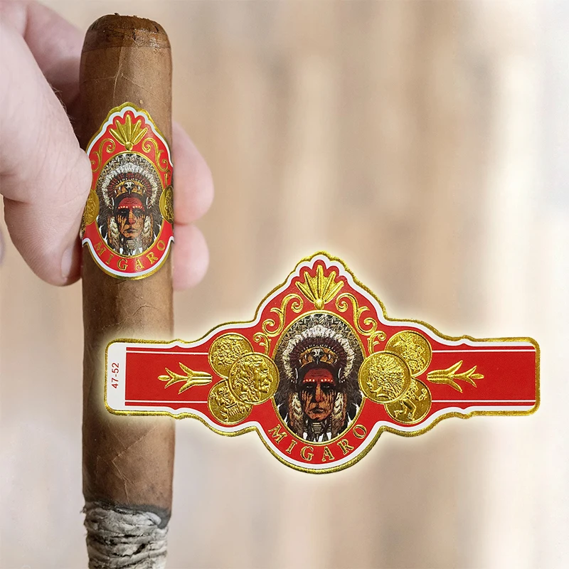 Custom Cigar Label Embossed Gold Cigar Bands Printing