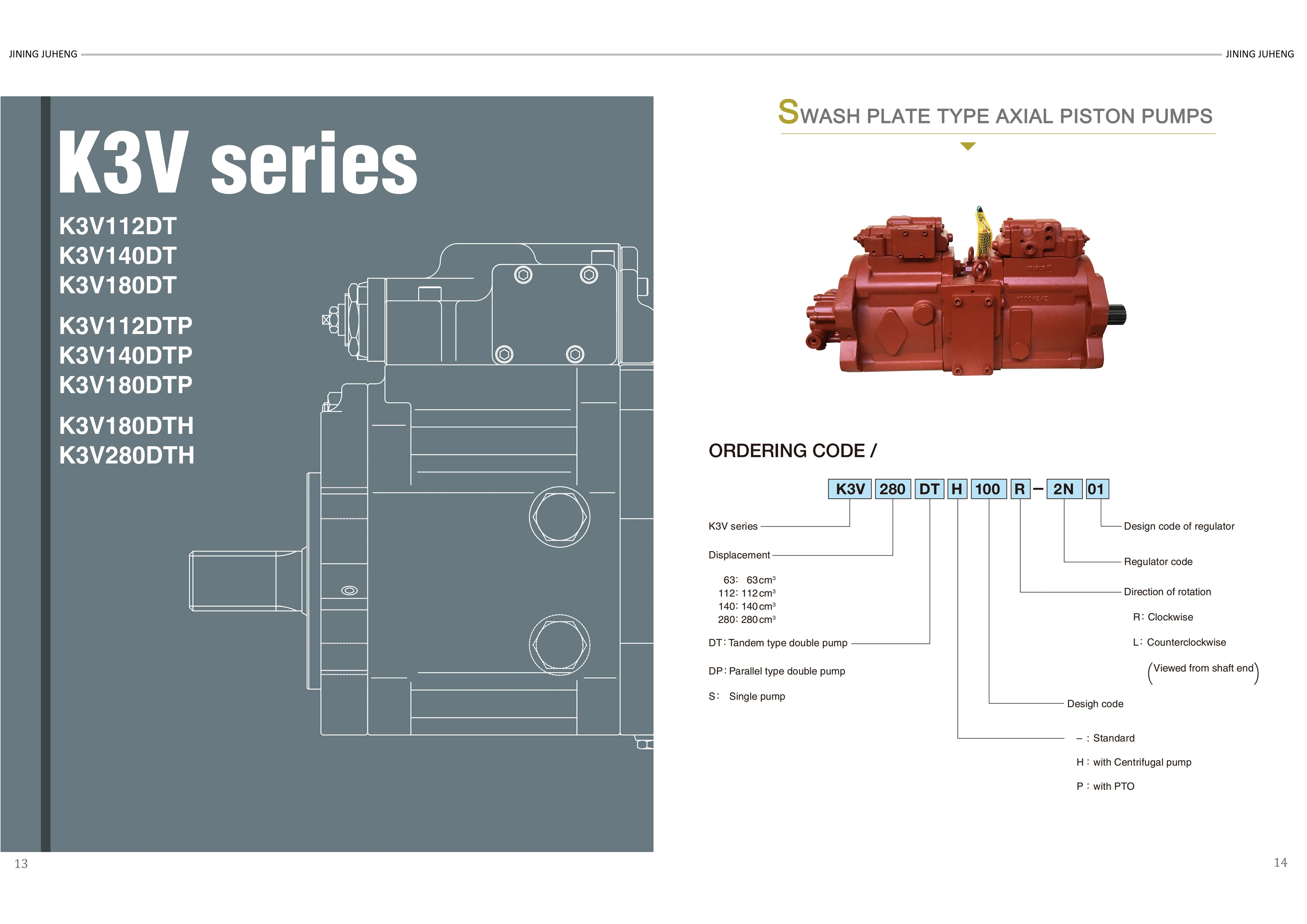 Excavator R430LC-9A Hydraulic Pump - K3V180DTP170R Main Pump for Hyundai