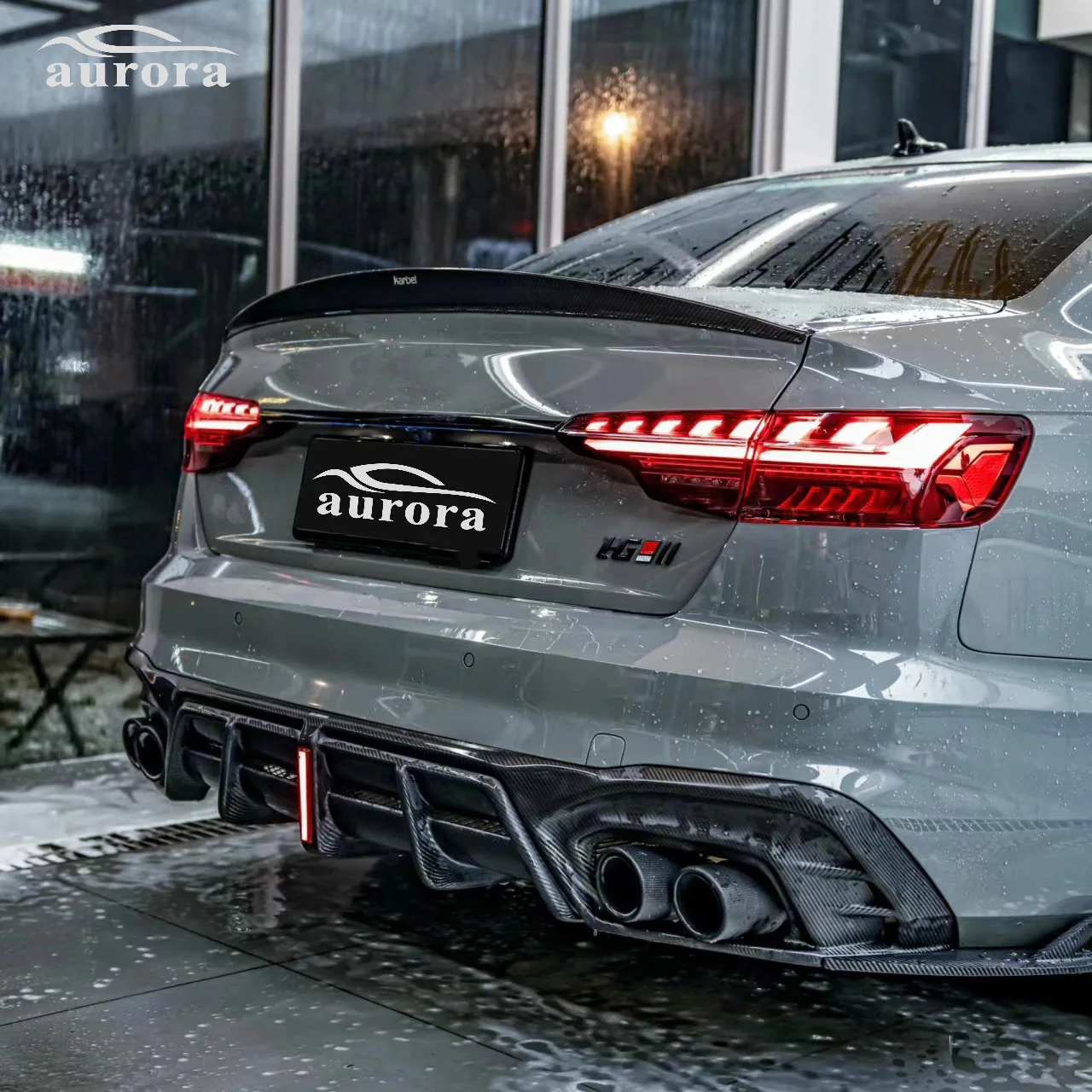 Audi A4 S4 B10 2020-2022 Carbon Fiber Rear Bumper Spoiler