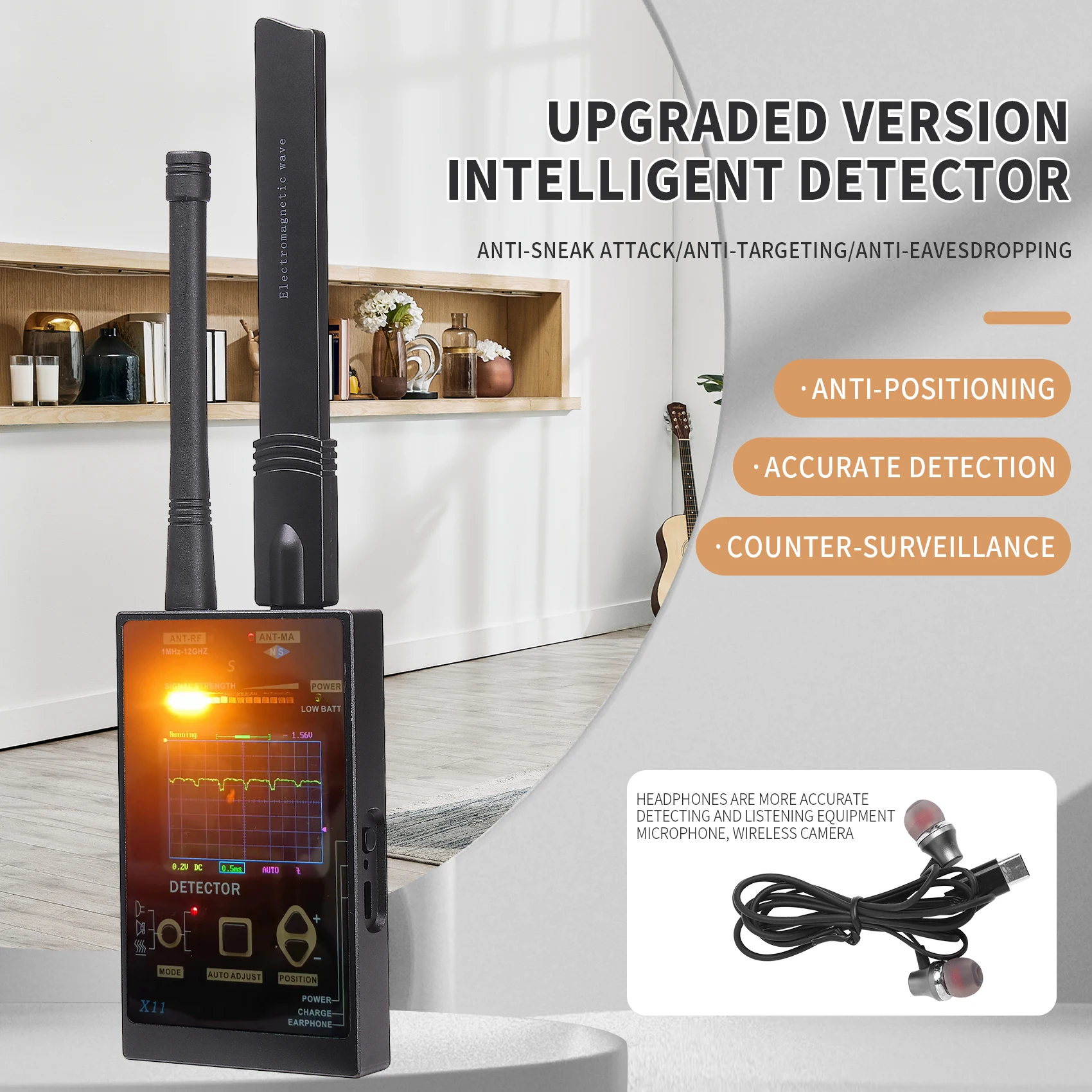 X11 Rf Detector For Hidden Cameras & Wireless Bugs - Portable Spy ...