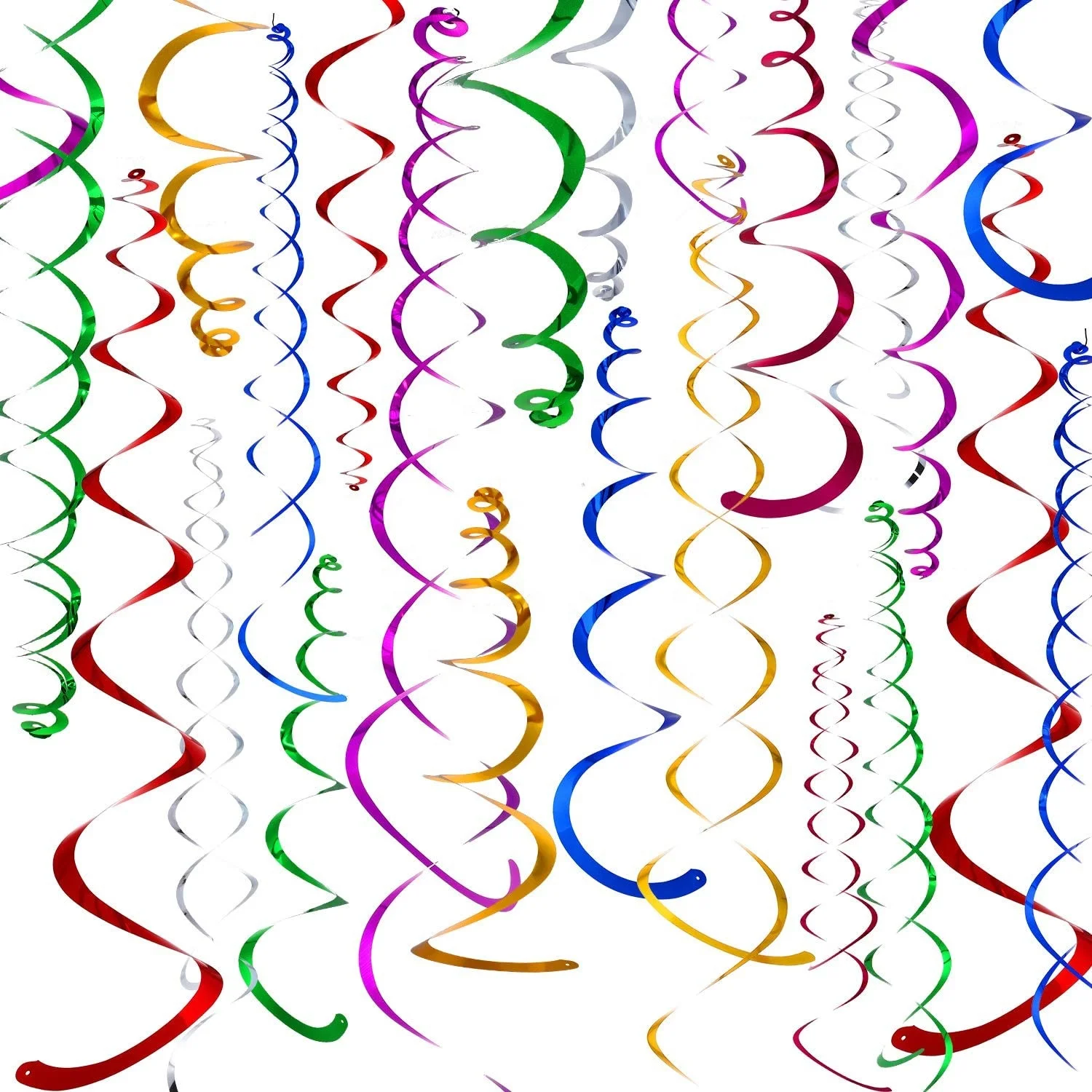 Multi-color Party Supplies Set Plastic Hanging Swirl Decorations 12 ...