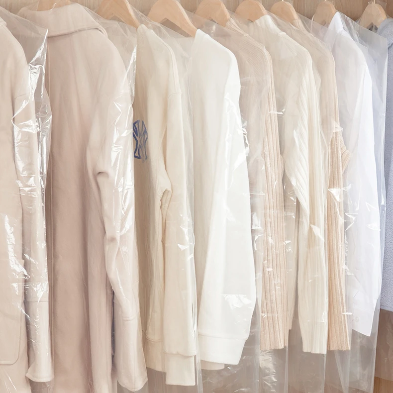 Custom Breathable Plastic Disposable Dry Cleaning Bag Garment Suit Long ...