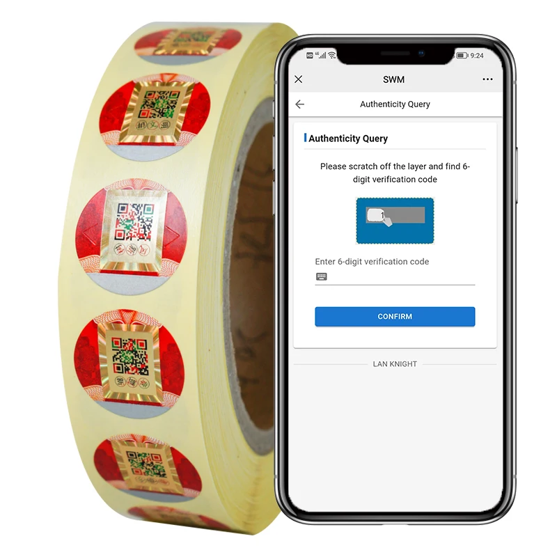 Structure Scannable Tag Authenticity Query System Verification Self-adhesive Stickers Anti ...