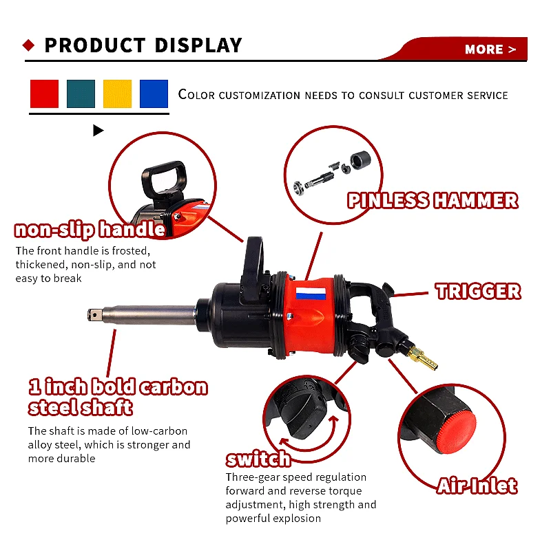Portable Profession Vehicle Tool High Torque Pneumatic Tools Air Impact ...