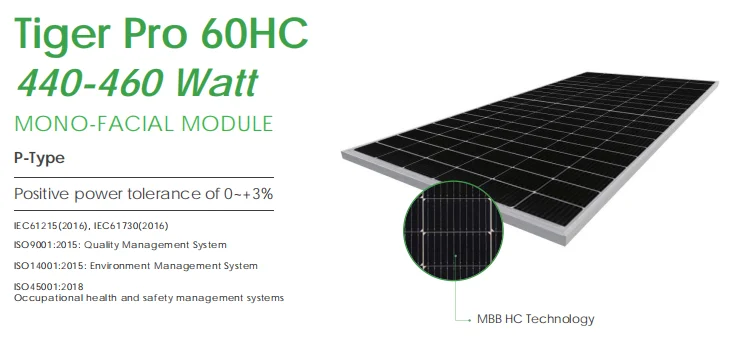 Jinko Solar Panels 450w 460w 440w Mono Jinko Tiger Pro Photovoltaic ...