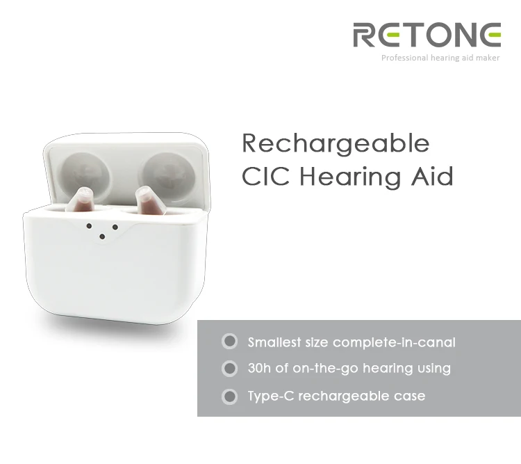 Super Invisible Mini Rechargeable CIC Hearing Aid for Deaf Elderly