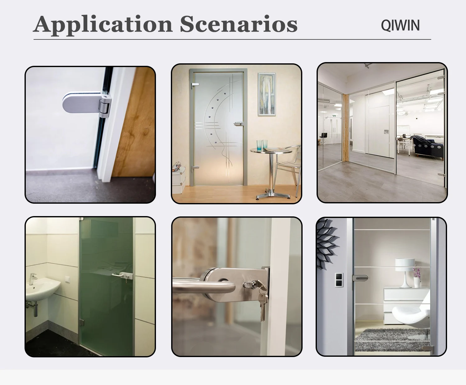 Frameless Glass Door Locks for Office Partition Modern Style