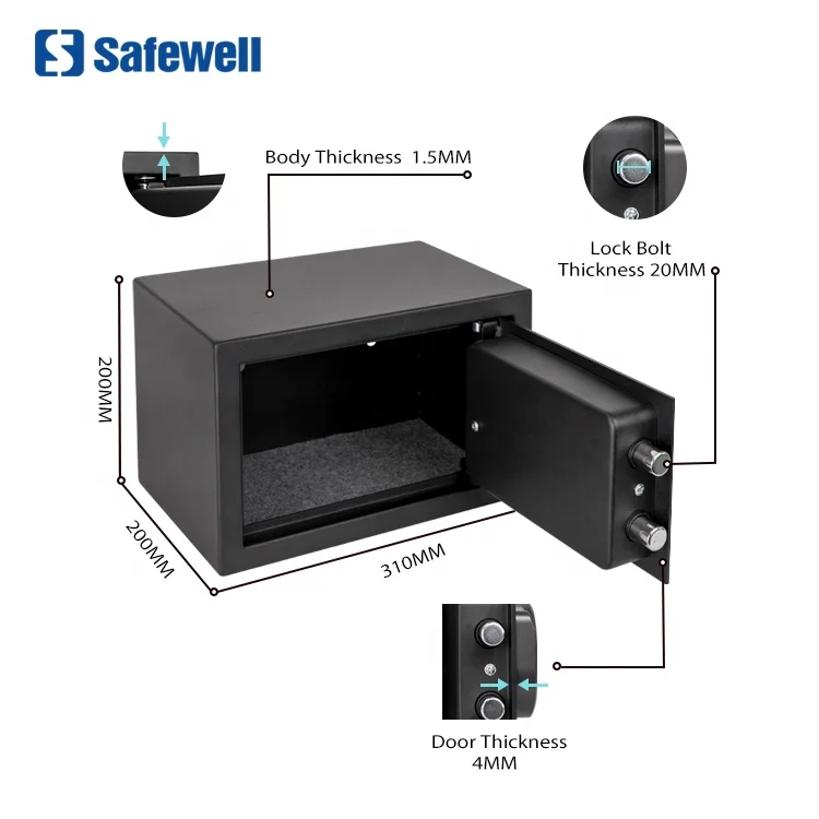 Safewell E4401E Electronic Safe Box for Home & Hotel Security - Steel ...