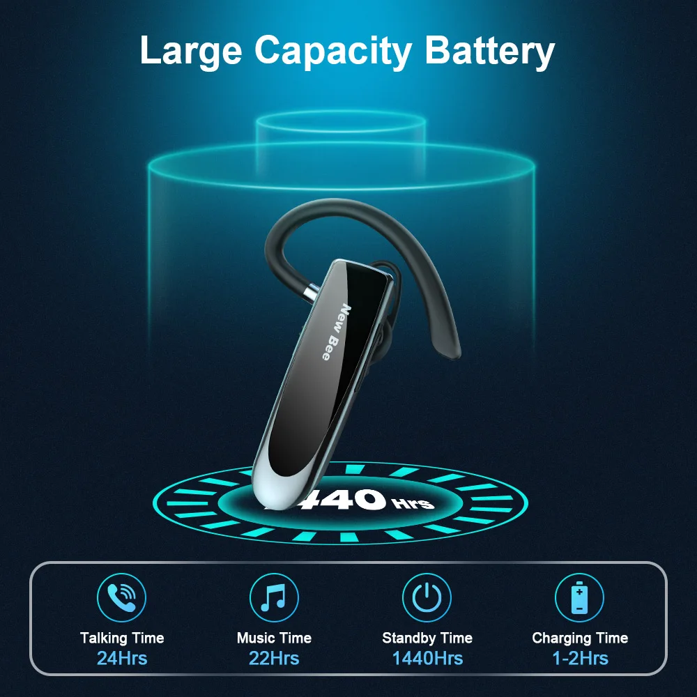 New Bee LC-B41 Bluetooth 5.0 Wireless Headset with Noise Cancellation