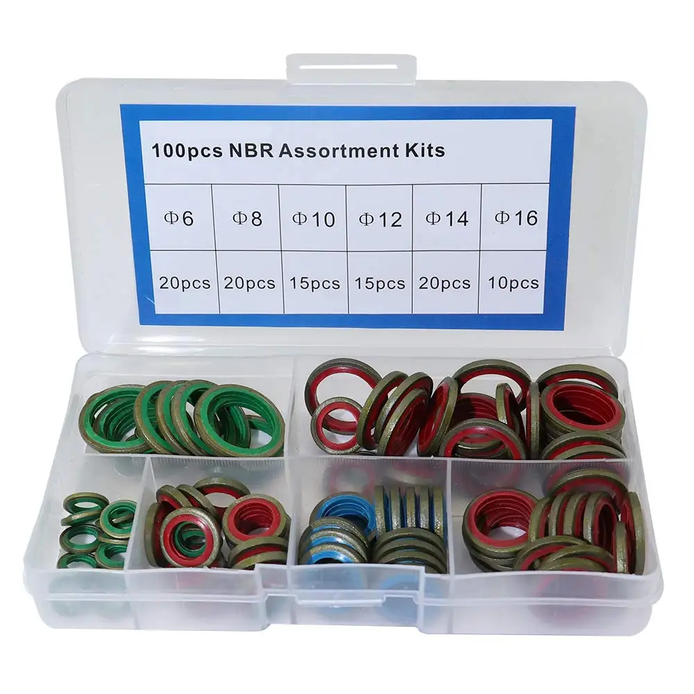 100pcs M6 M8 M10 M12 M14 M16 High Press Hydraulic Rubber Oil Pipe Seal ...
