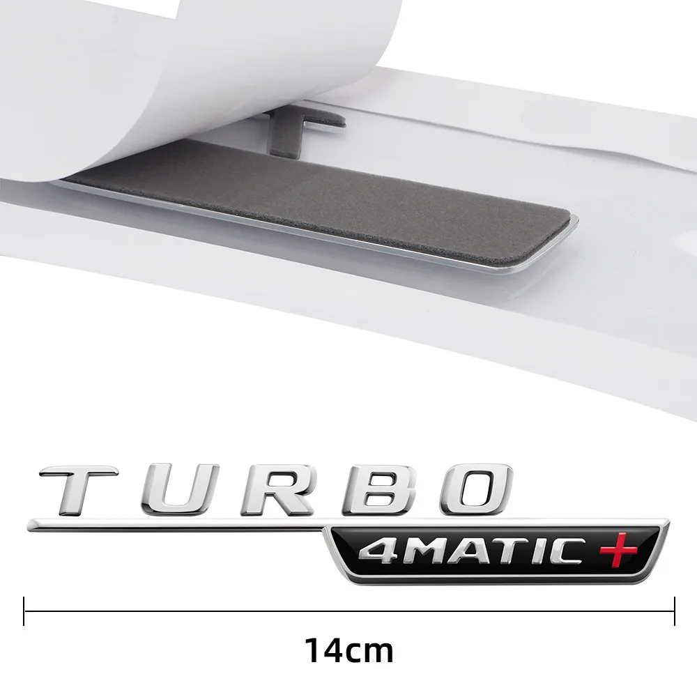 Turbo-amg 4matic+ Letters Fender Emblem Badges Sticker 3d Chrome Abs ...