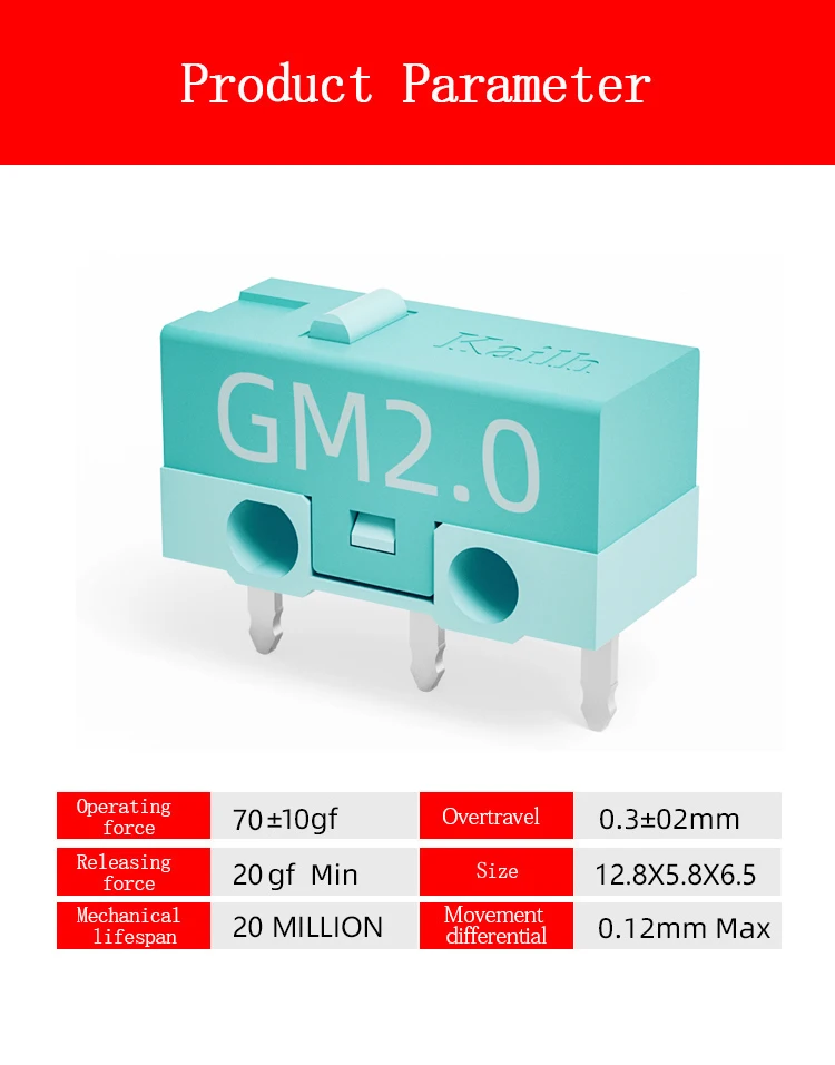 Kailh GM2.0 GM4.0 GM8.0 Micro Switches - Durable Gaming Solutions
