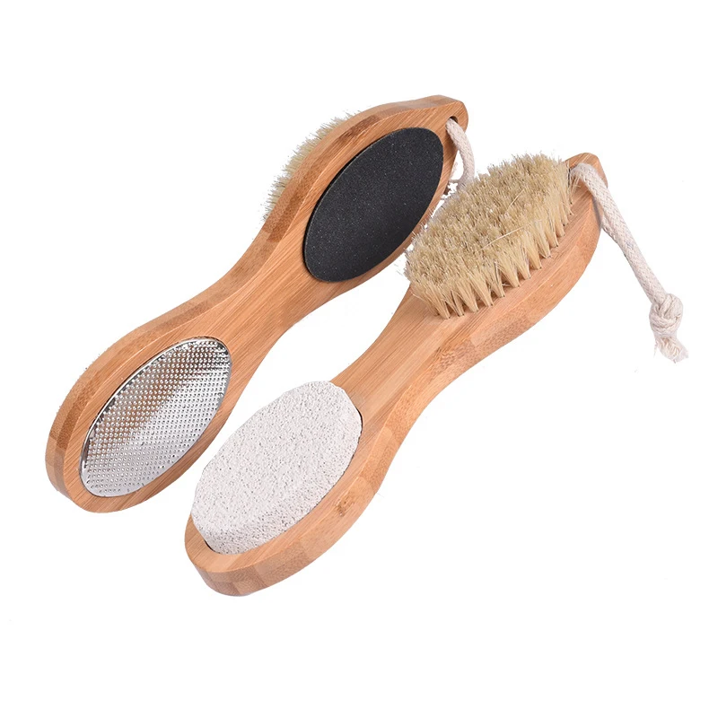 Wholesale bamboo feet dead skin stone 4 in 1 foot brush private logo ...