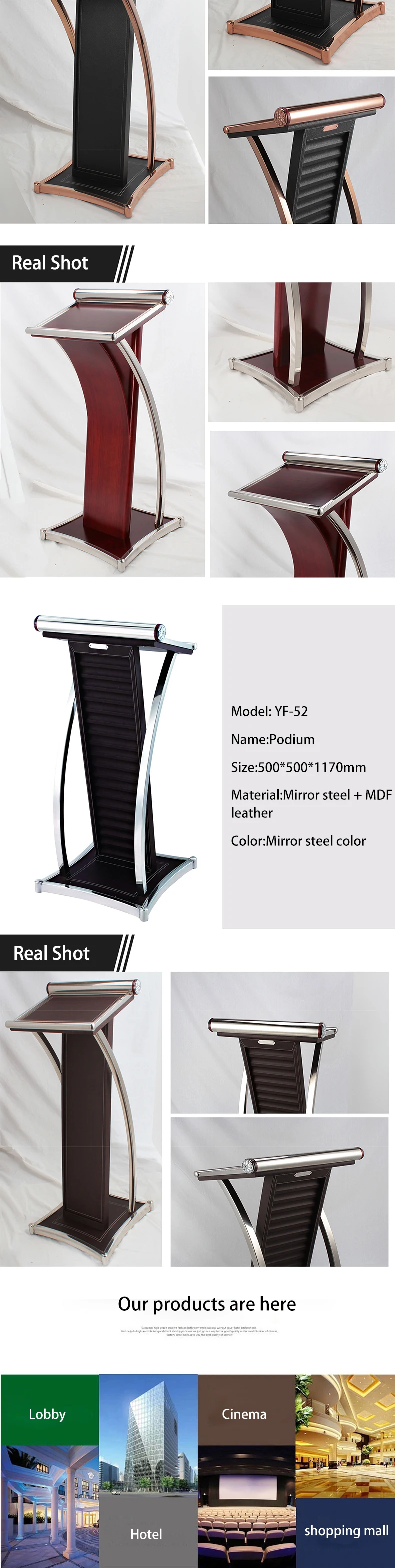Modern Design Black Stainless Steel Lectern Podium Speech Lectern ...
