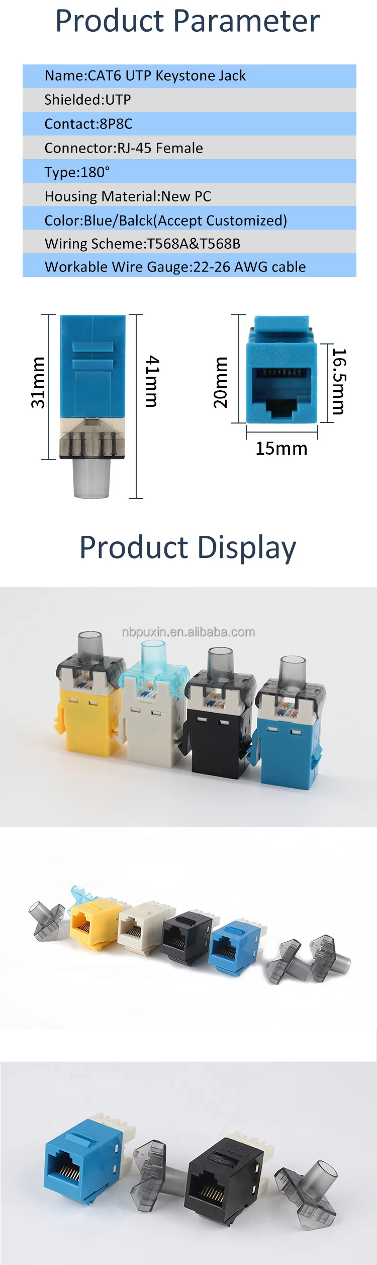 Cat6 UTP Keystone Jack - Reliable Telecommunication Parts