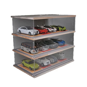 Kivcmds 1:24 Car Model Storage Display Case Wooden Parking Lot Model ...