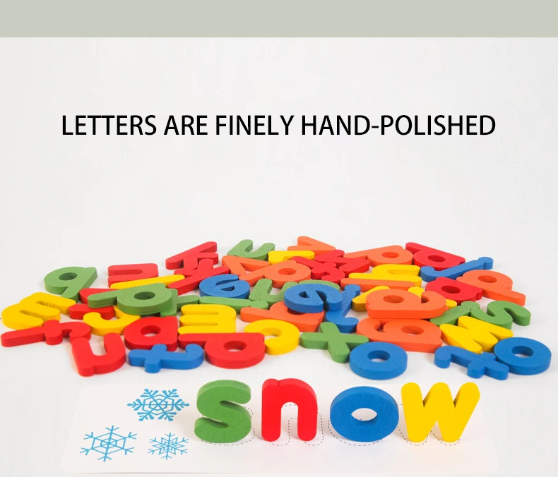 26 Letters Wooden Montessori Spelling Alphabet Sight Words Flash Cards ...