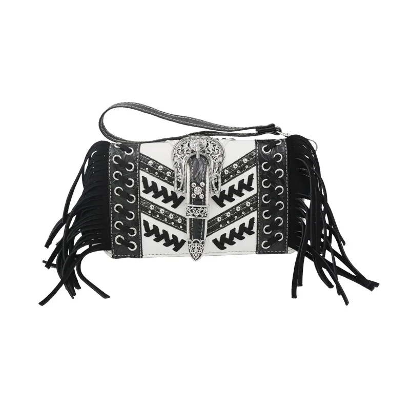 Tooled Leather Laser Cut Concealed Purse - Cowgirl Style