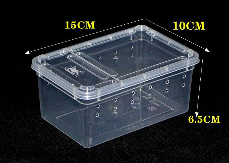27*19*12cm Reptile Pet Carriers - Transparent & Black Terrariums