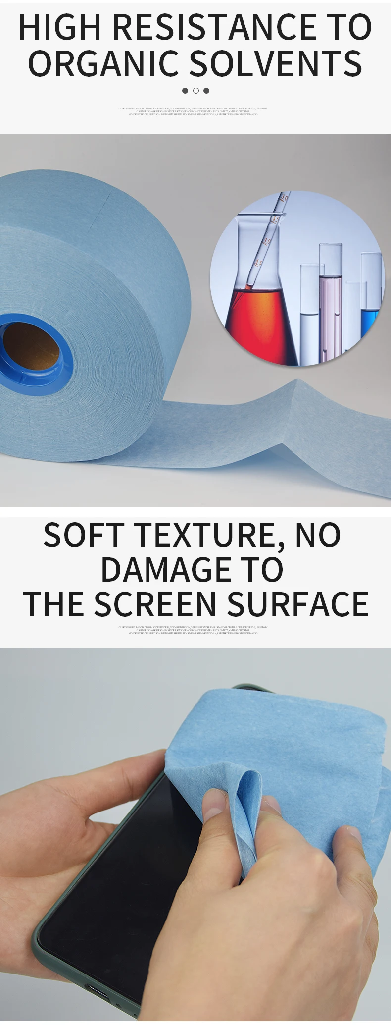 Nonwoven Cellulose Industrial Paper Rolls Dust Remove Lint Free Wood ...