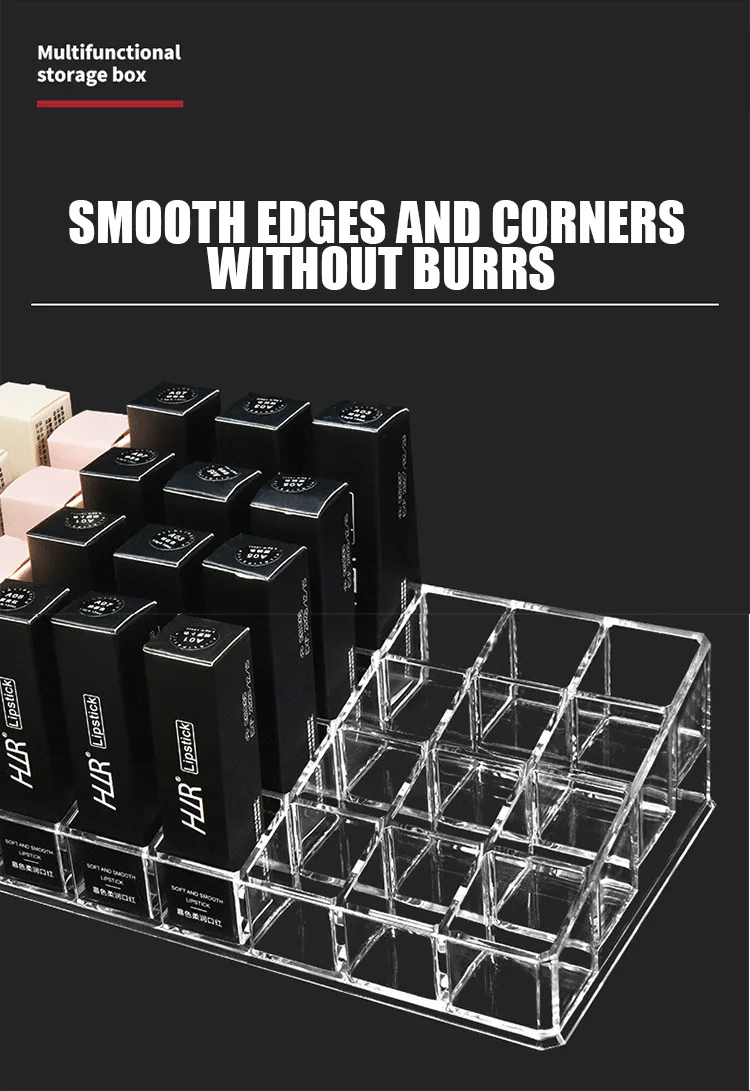 Clear Acrylic Desktop Dust-proof Makeup Organizer Lip Gloss Stand ...