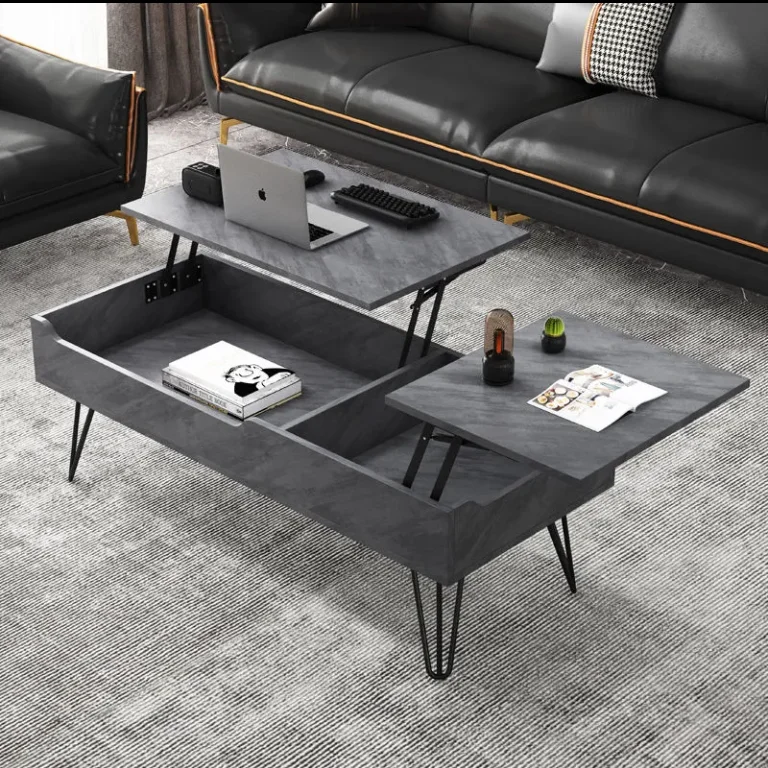 Lifting Coffee Table - Telescopic Central Desk Home Wood