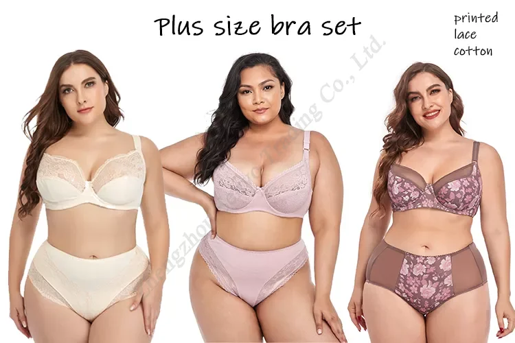 Big Size Bra Set For Women 2023 Femme Soutien-gorge Taille Underwire Printed Bra Panty Set Women ...