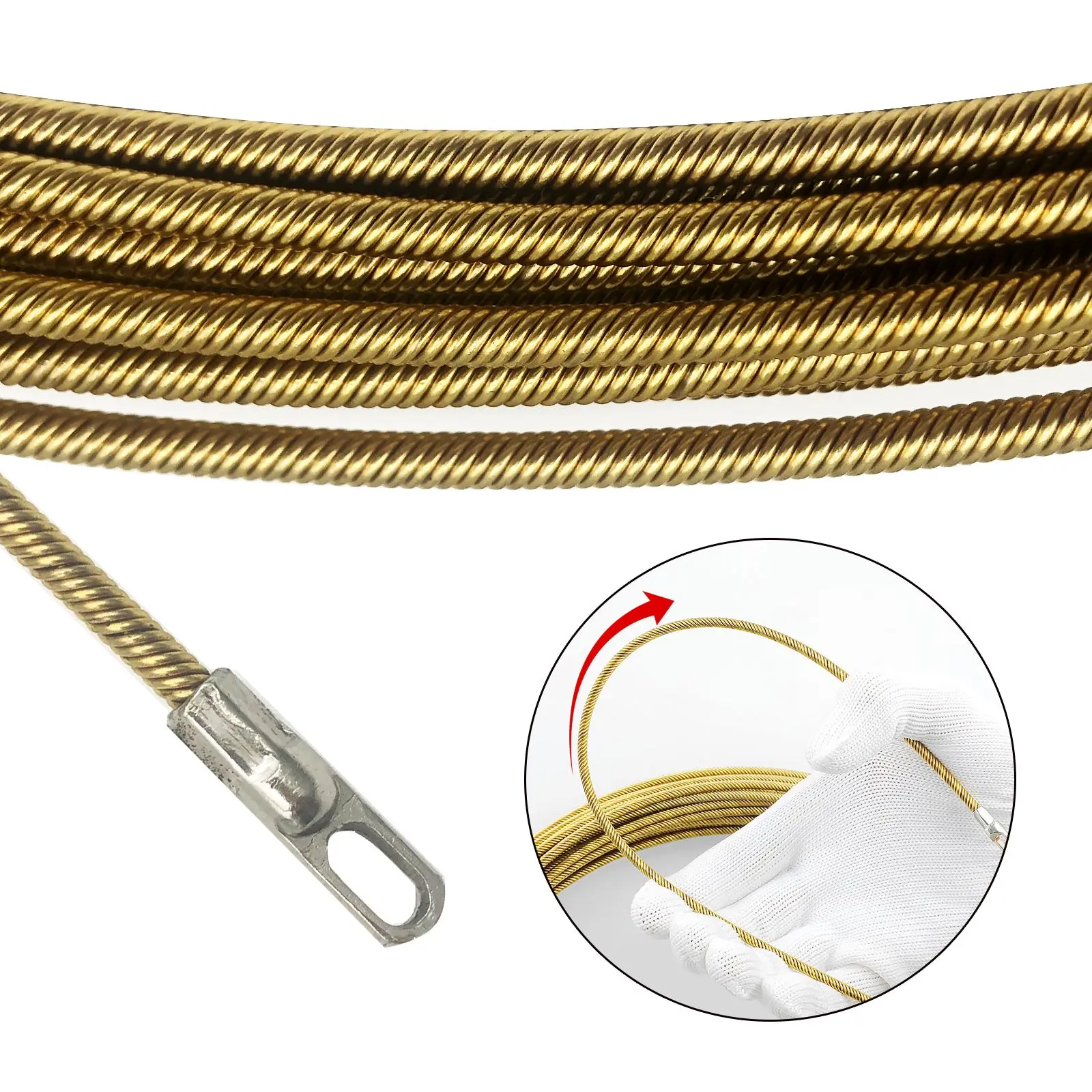 5m/10m Electrical Cable Puller Wire Steel Fish Tape Snake Duct Rodder ...