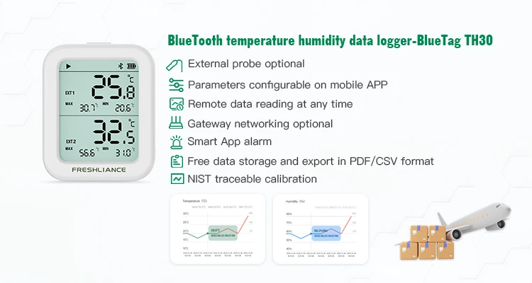 Bluetag TH30B/30R Smart BLE Temperature Data Logger Sensor