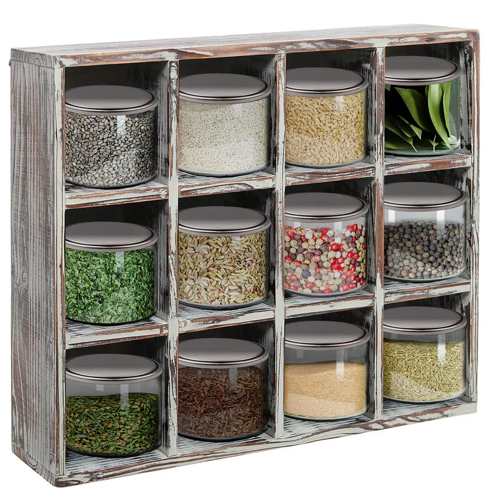 12 Compartment Brown Wood Freestanding Or Wall Mounted Shadow Box ...