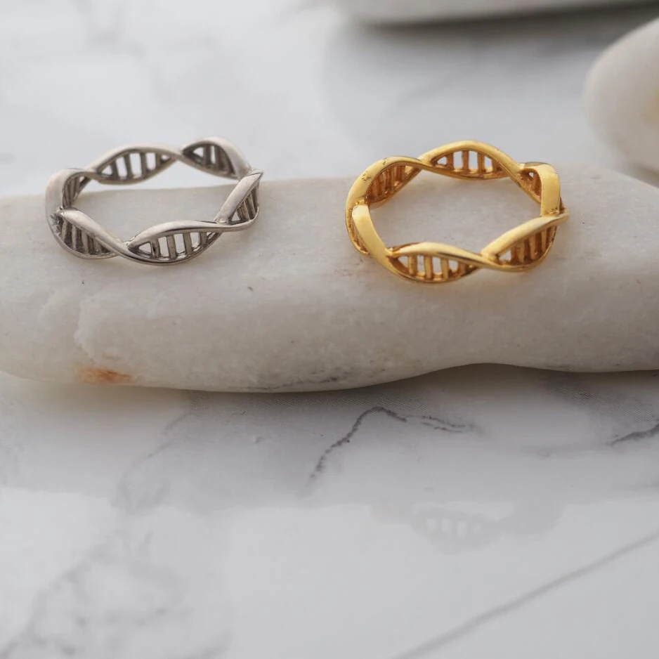 Dna Ring 18k Gold Plated Stainless Steel Molecule Ring Wholesale ...