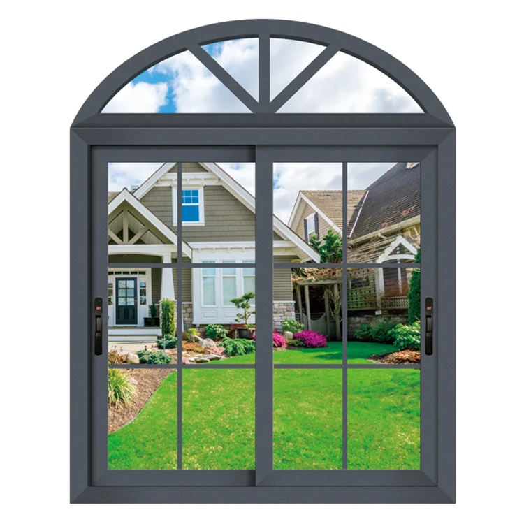 Custom Semi Arch Top Aluminum Glass Sliding Window - French Style ...
