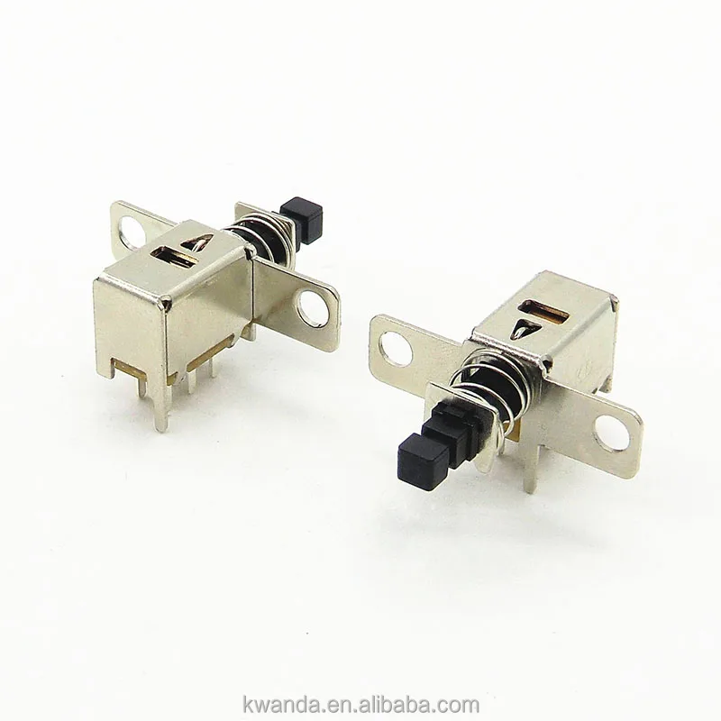 Push Button Switch Self Lock 6 Pin 2.5 Lock Travel 2p2t Screw Hole Plug ...