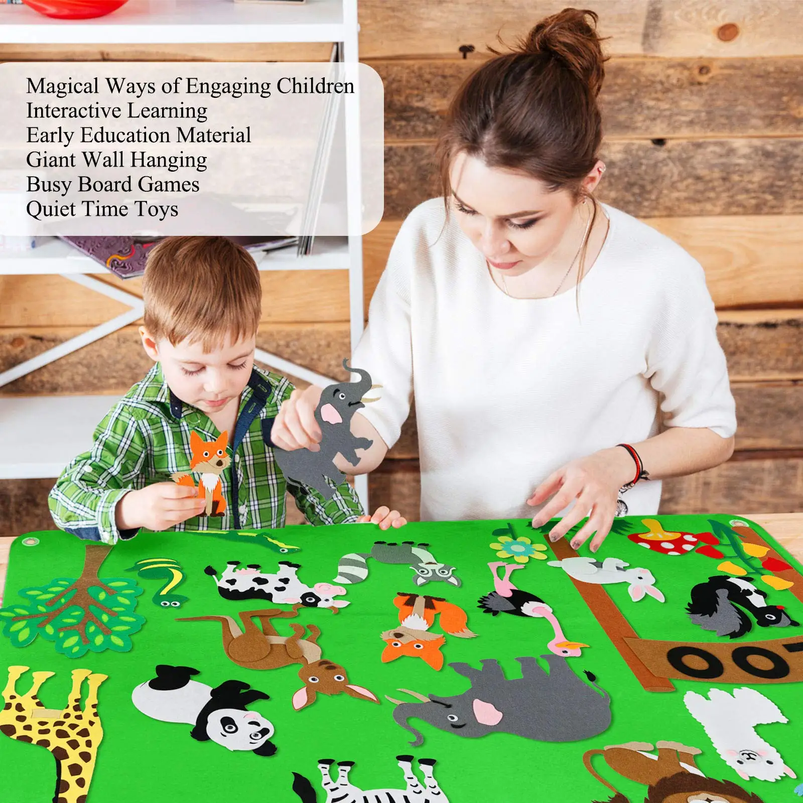 Zoo Animals Felt Board Story Set For Toddlers Felt Jungle Animals Toys ...