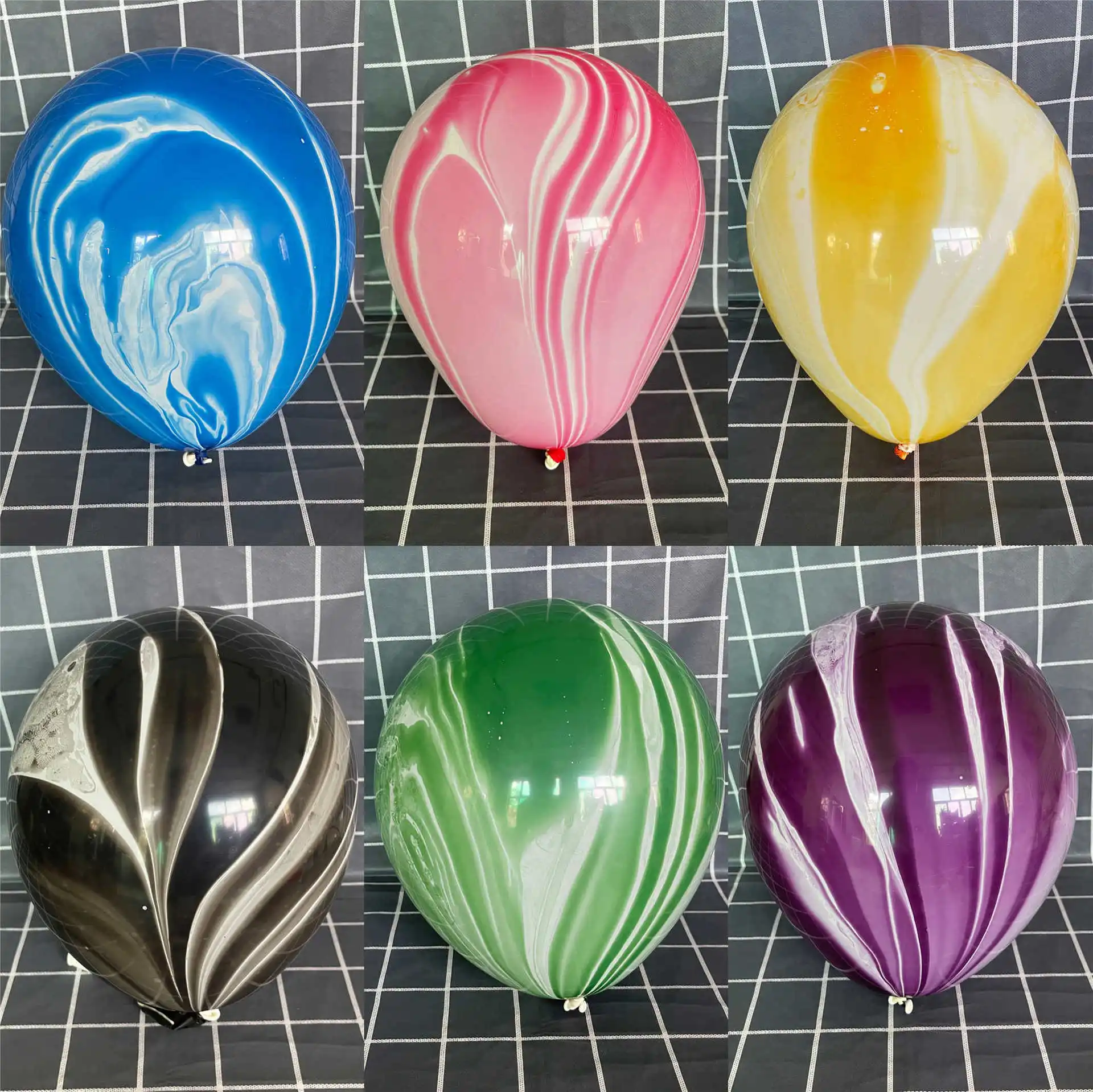 10inch 2.2g Agate Marble Latex Balloon Rainbow Tie Dye Latex Balloon ...