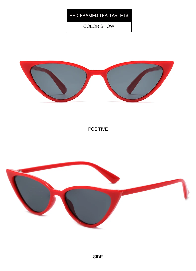 Women Sexy Cat Eye Retro Sunglasses Small Triangle Sunglasses Female ...