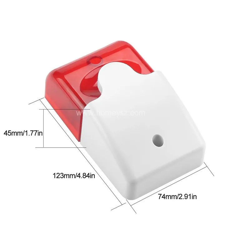 110db Red Mini Wired Horn Strobe Alarm System & Security Alarm Siren - Oem