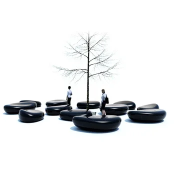 Fiberglass Structure Outdoor Pebble Benches Seating Street Sculpture ...