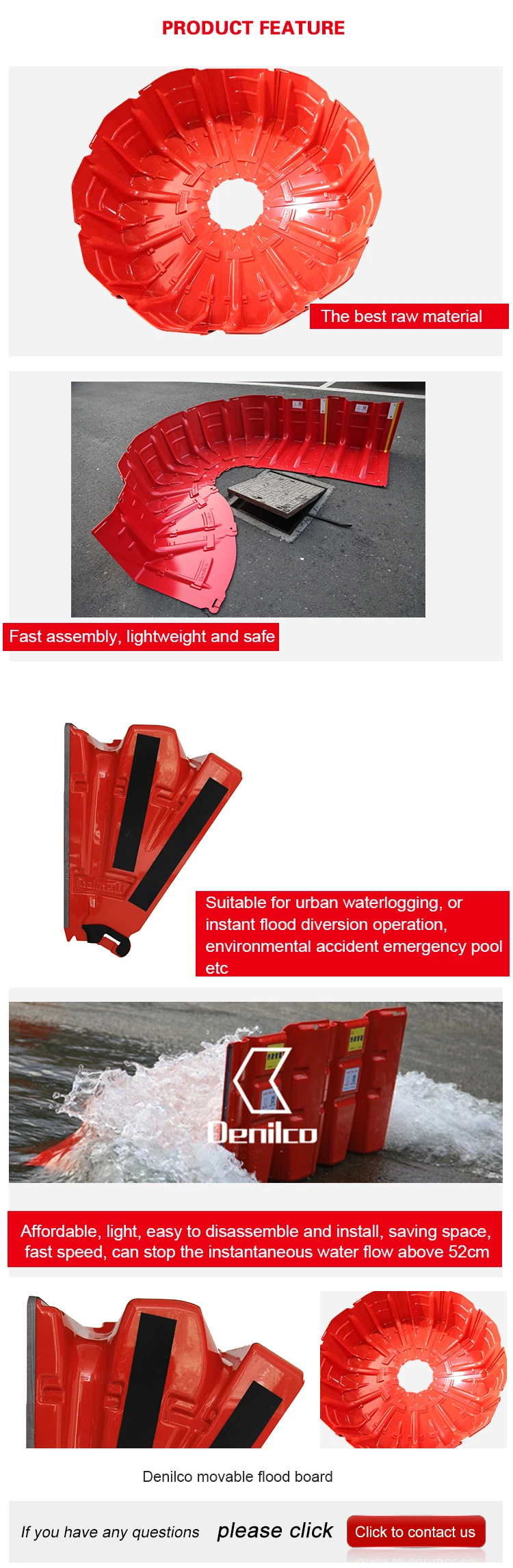 Denilco 2024 New 85cm High Water Safety Products With Handle Flood ...