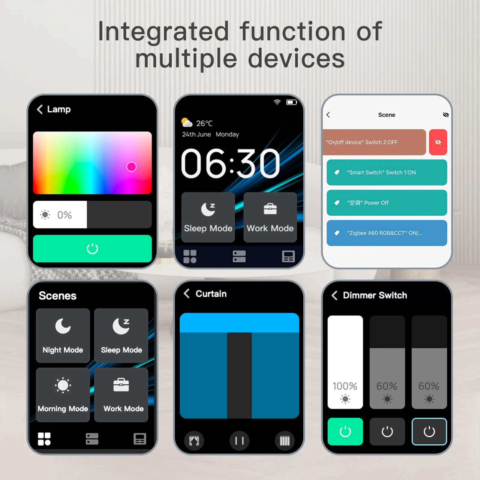 Wireless Wifi Tuya Smart Touchscreen Remote for Home Control