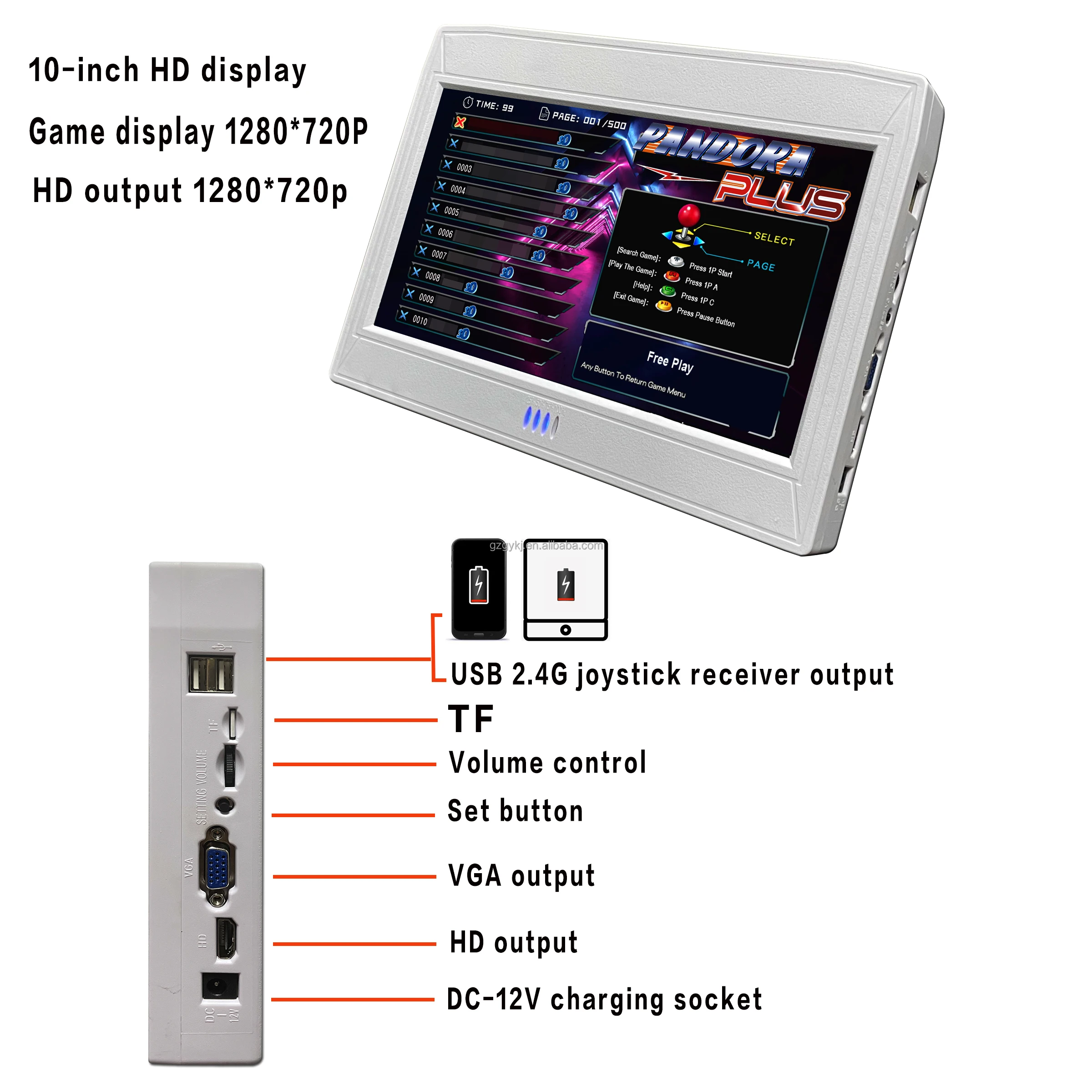 Retro Arcade Fun - 26800 in 1 Game Console with 10 Inch Display