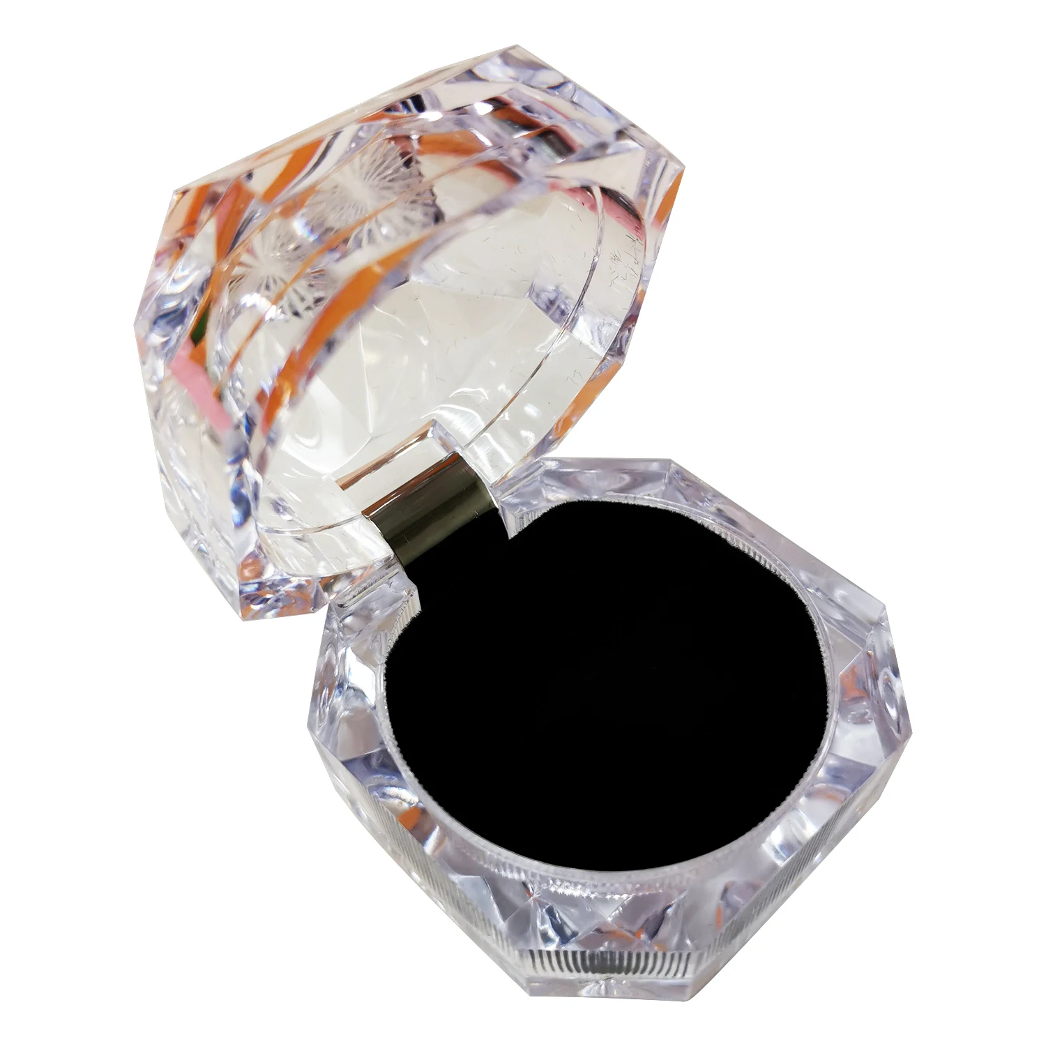 Simple Clear Crystal Ring Acrylic Jewelry Packaging Box With Insert ...